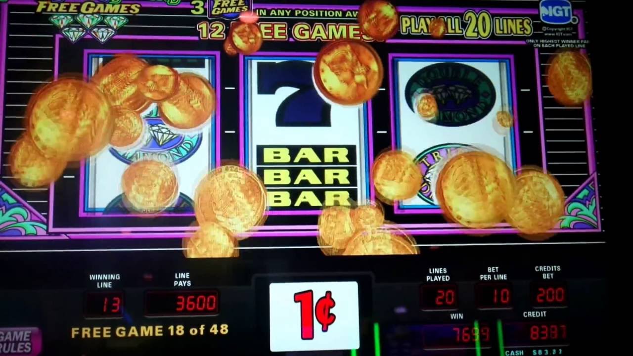 Triple Double Diamond Slot Machine - YouTube