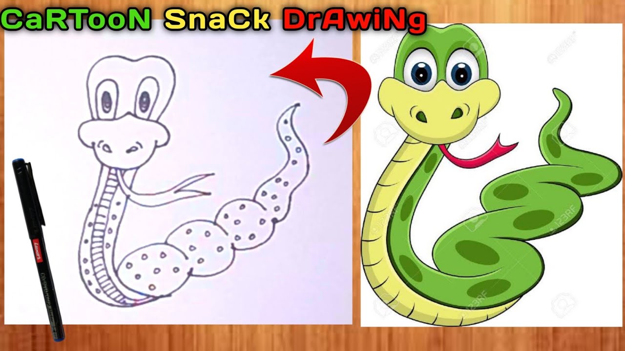 Cartoon Snake Drawing | Snake Video | funny cartoons for kids | art for ...