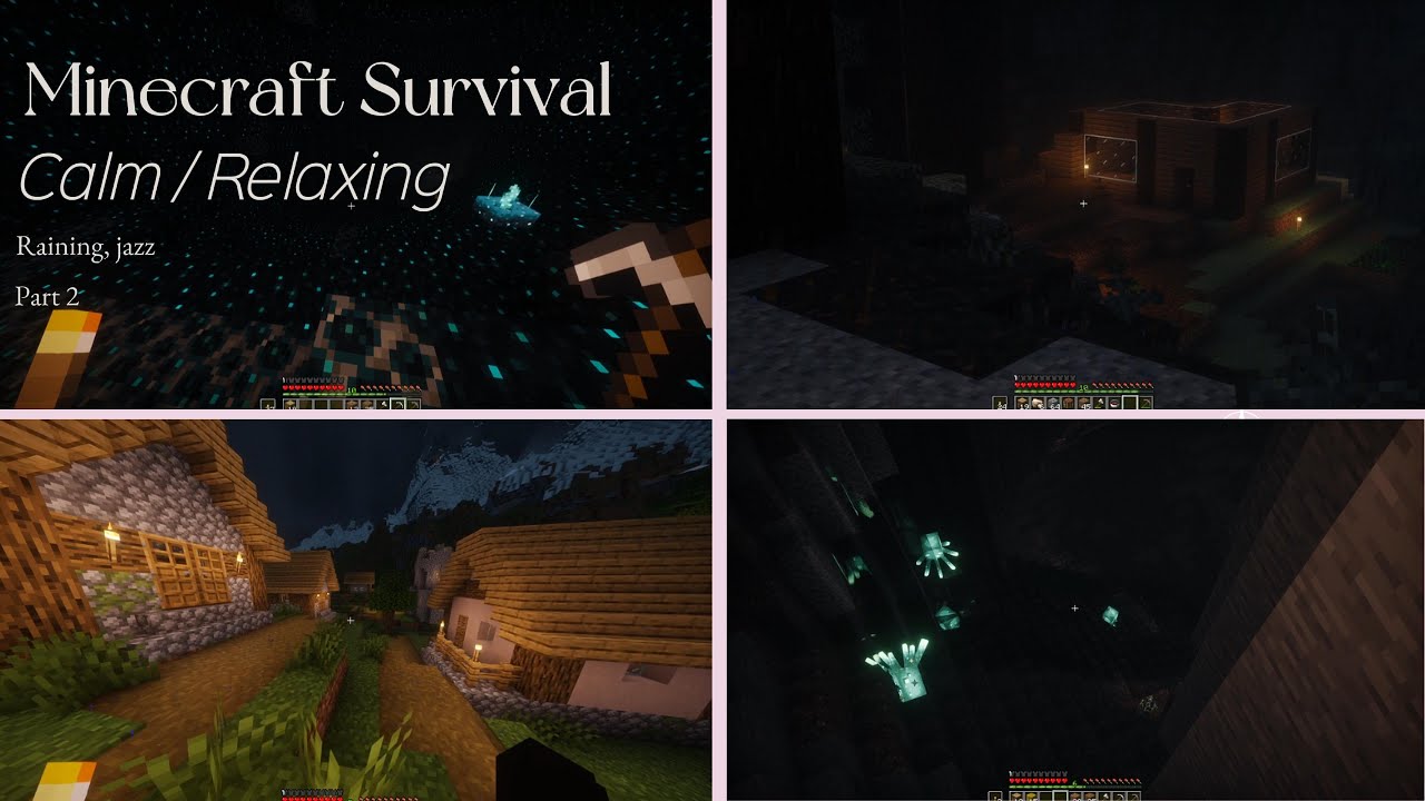 Minecraft survival - calming / relaxing with jazz - part 2 - YouTube