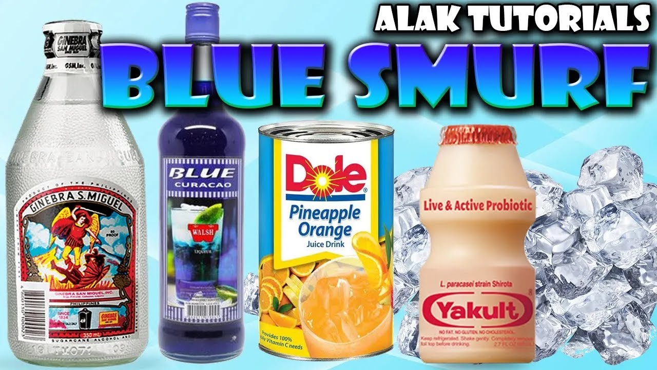 BLUE SMURF GIN MIX! Blue Curacao + Yakult Pineapple Orange Juice Pinoy ...
