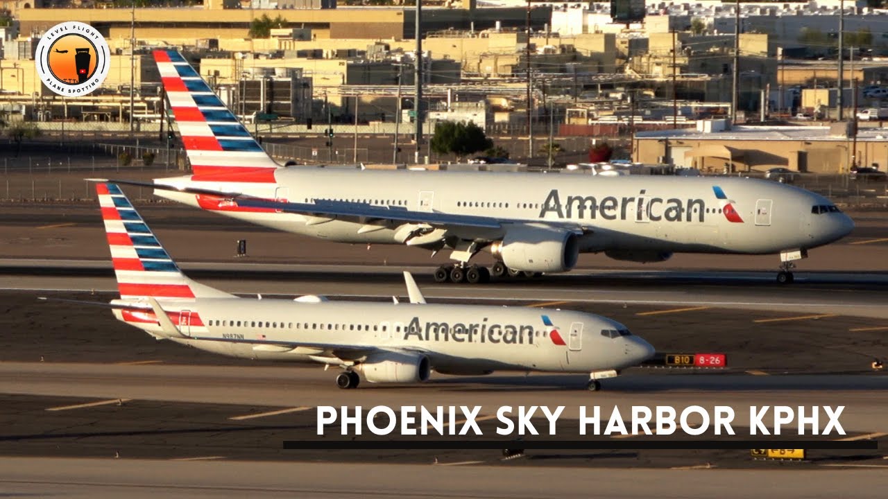 4K HD Plane Spotting: Phoenix Sky Harbor Airport With Aircraft ...