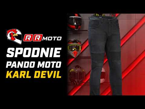 PANDO MOTO KARL DEVIL - jeansy motocyklowe Slim Fit z Kevlarem, Cordura i SAS-TEC
