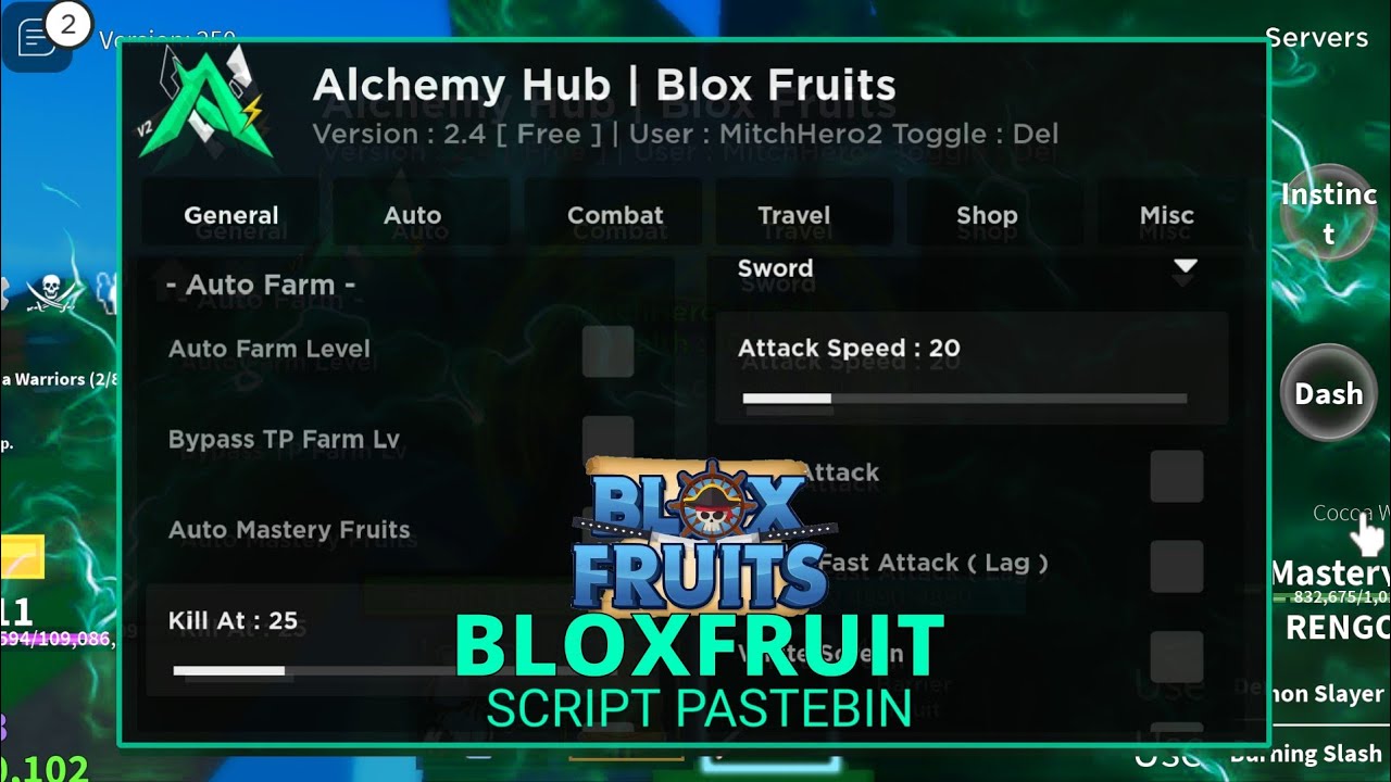 BLOX FRUITS UPDATE 01 (SCRIPT PASTEBIN ALCHEMY HUB, AUTO FARM, MIRAGE ...