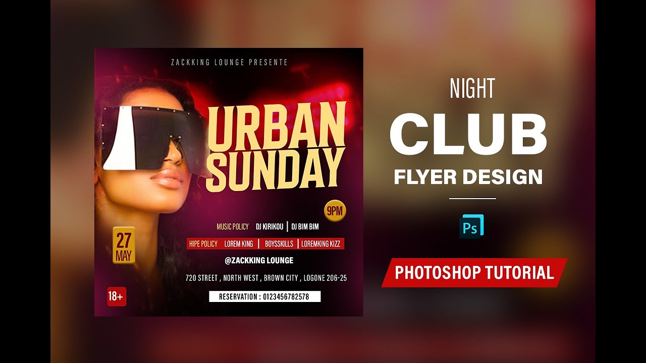How to Design a Club Party Poster or Flyer Photoshop Tutorial - YouTube