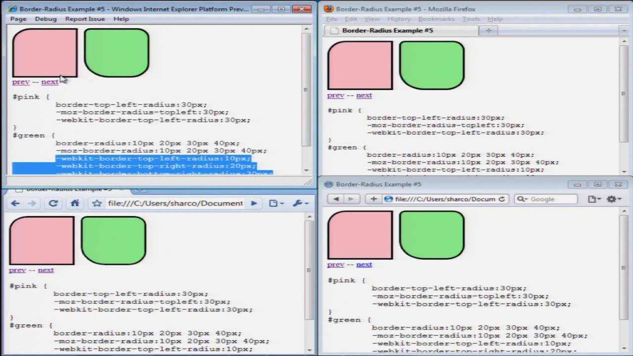 Css3 Borders And Corners In Ie9 Youtube