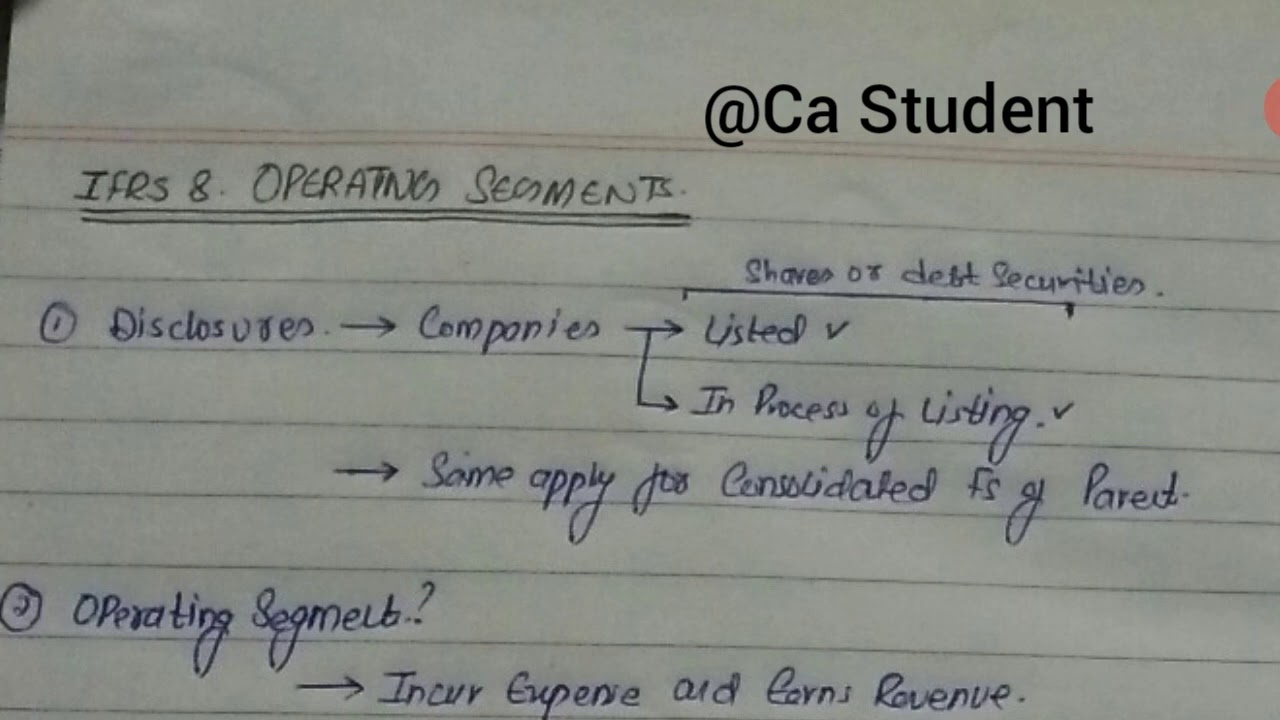 IFRS 8 Operating Segments Summary Notes - YouTube