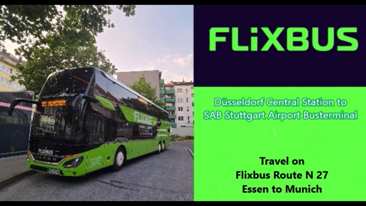 Flixbus Route N 27, Düsseldorf Main Station to SAB Stuttgart Airport ...