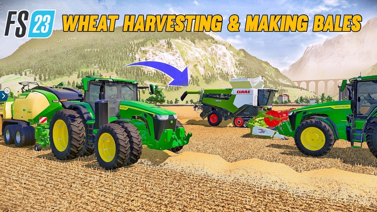 Farming Simulator 23 Erlegrant Map-Wheat Harvest Claas 8900 With John ...