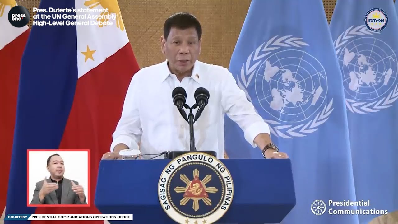 Pres. DUTERTE's statement for the United Nations General Assembly High ...