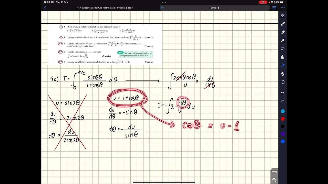 Edexcel P4 Integration by Substitution Important Questions - YouTube
