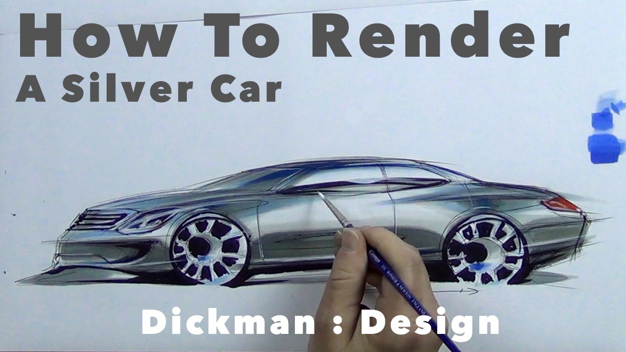 How to render a silver car with markers - YouTube