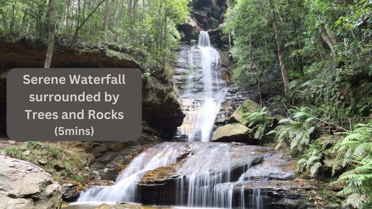 Serene Waterfall surrounded by Trees and Rocks - YouTube