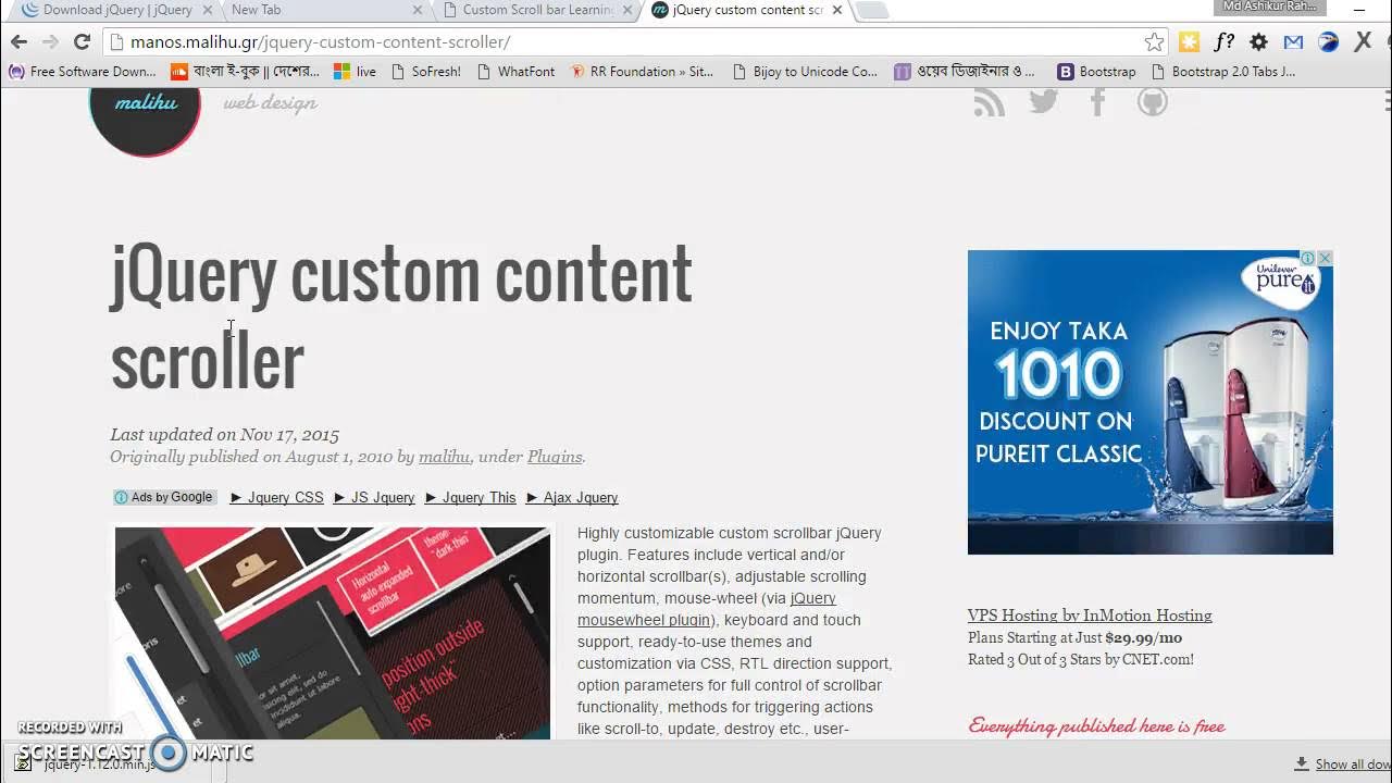 Adding Custom Scroll bar to custom DIV Part 1 - YouTube