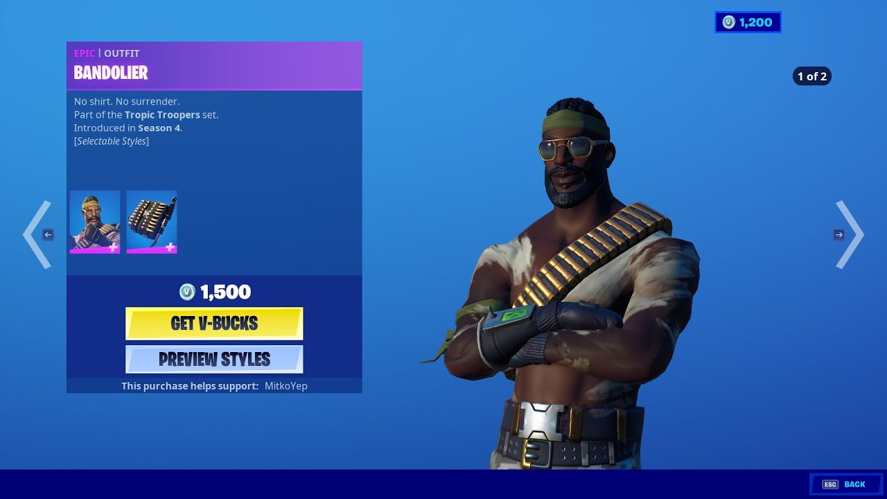Bandolier skin - Fortnite Item Shop (2018-05-28) - YouTube