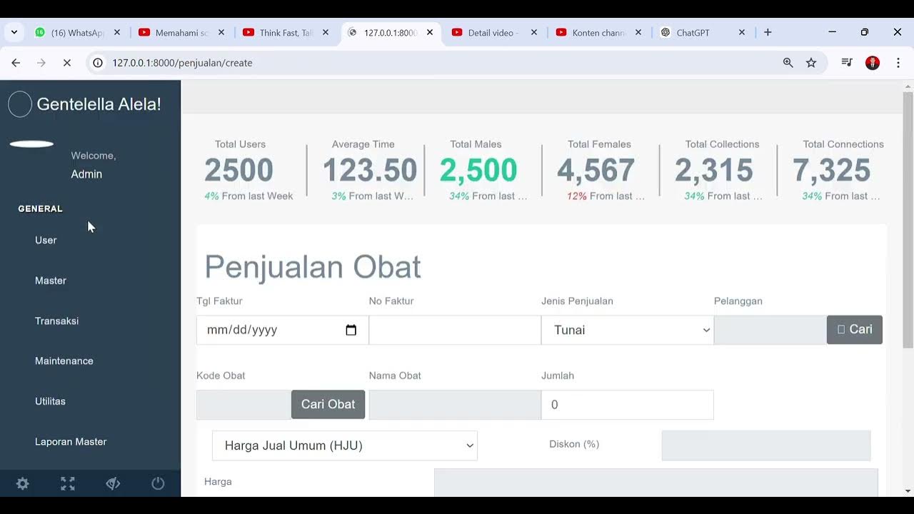 Demo : Aplikasi Apotek (Kasir) berbasis WEB framework Laravel 10 - YouTube