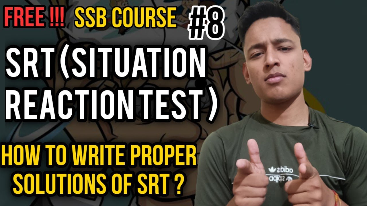 Situation Reaction test in SSB🔥|| How to write proper SRT |Psych test ...