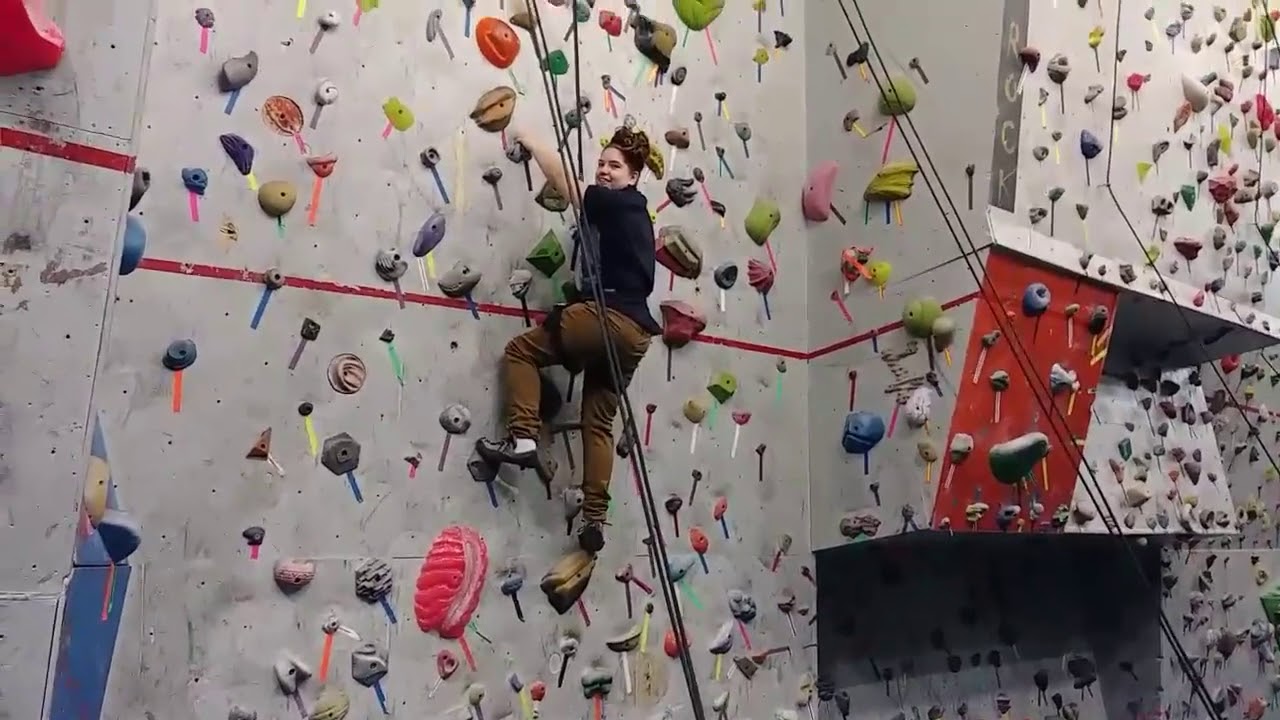Chels first time at Climb Time Indy - YouTube