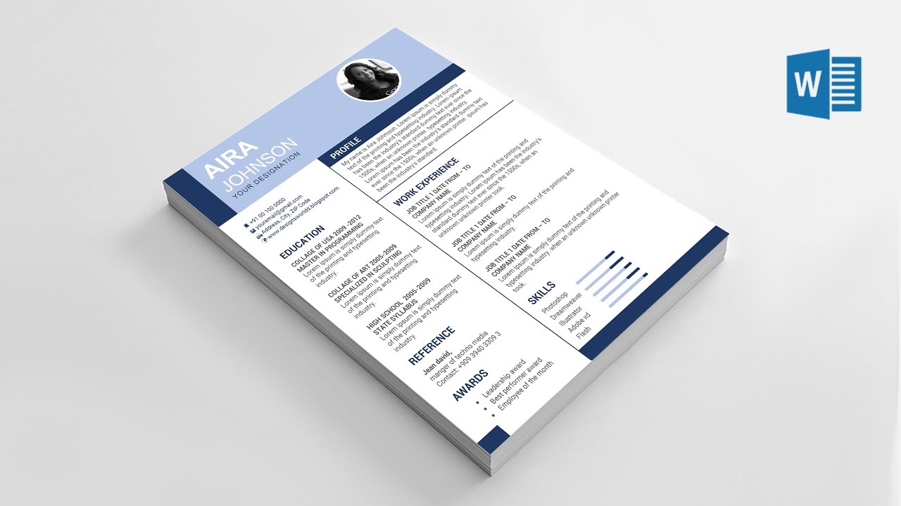 How to make a professional CV in MS Word || Best CV Format 2023 ⬇ FREE ...