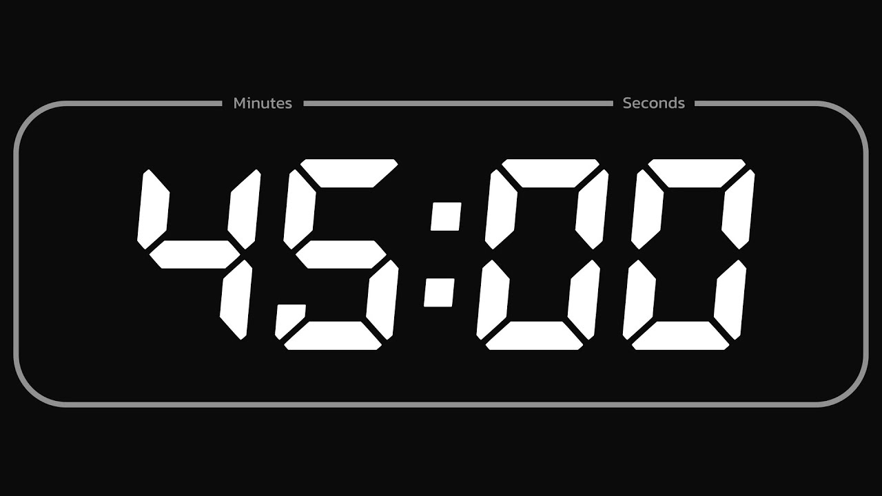 45mins digital clock countdown timer with alarm sound - YouTube