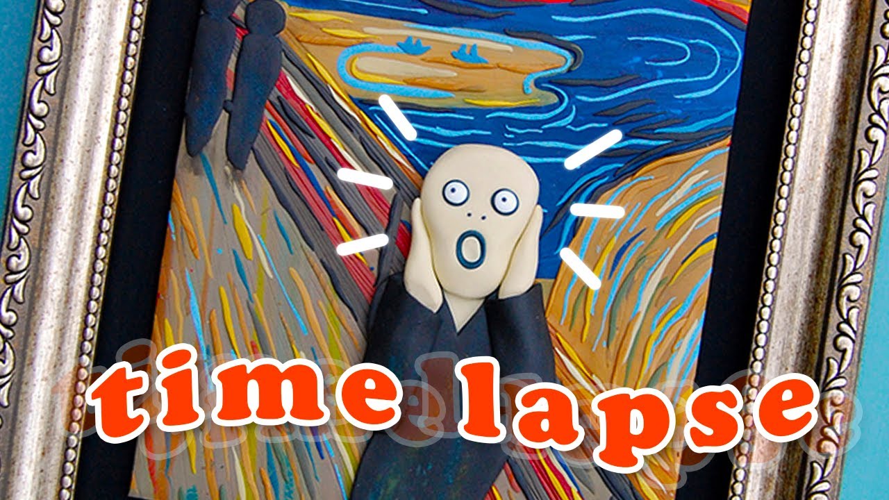 THE SCREAM Polymer Clay Painting | TIME LAPSE - YouTube
