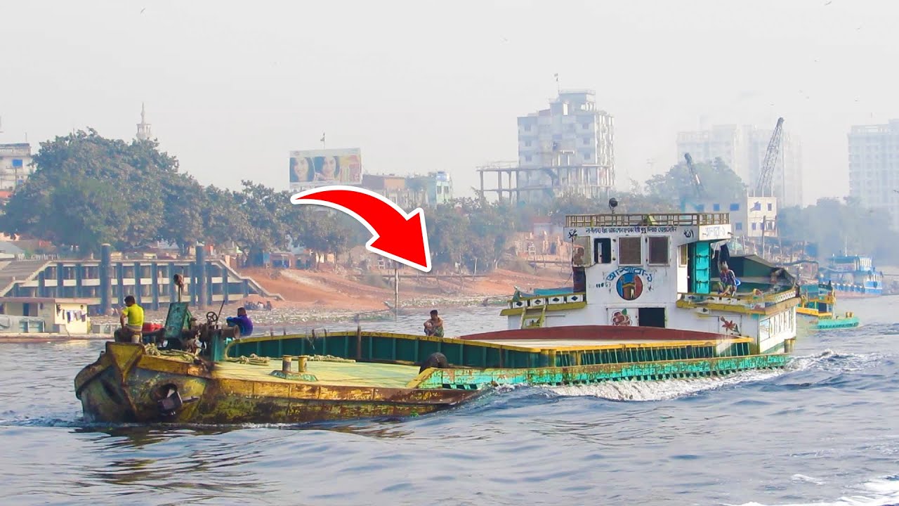 The Cargo Barge Is Overloaded Trying To Cross Dangerous Fast Water, Ep ...