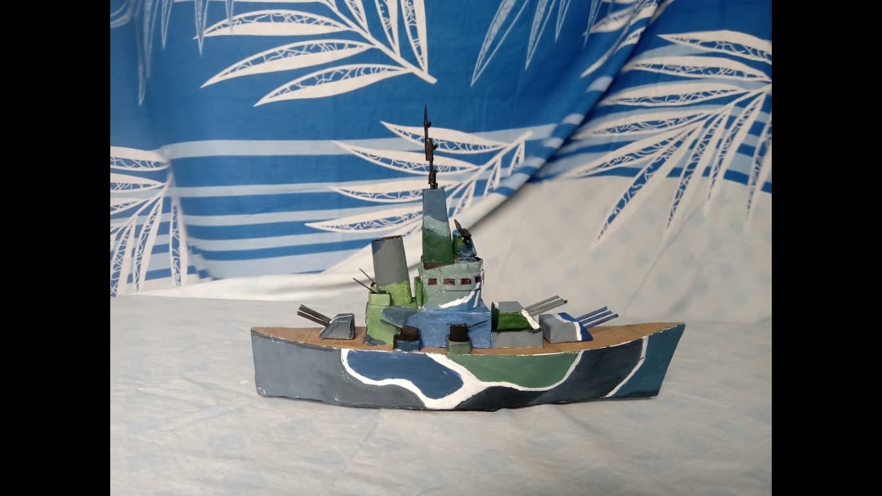 How to make a model of HMS Belfast using cardboard - YouTube