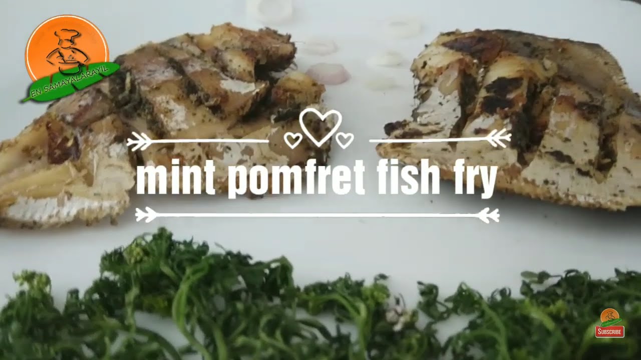 Pomfret fish fry / mint pomfret fish fry/ வாவல் மீன் வறுவல் / vaval ...