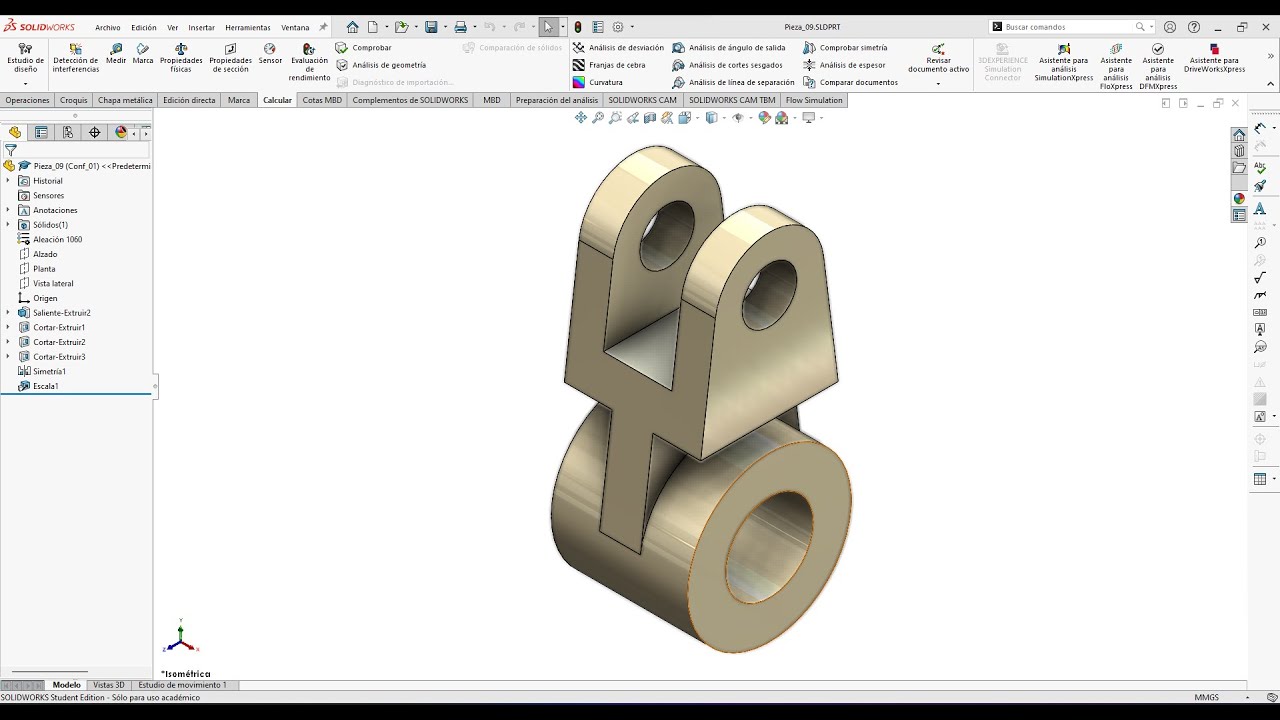Tutorial de Diseño de Piezas en SolidWorks 02 - YouTube