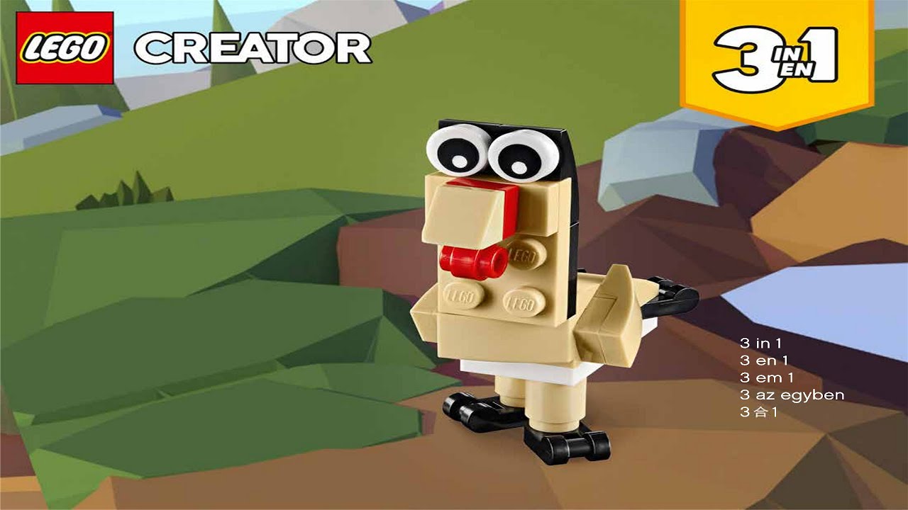 LEGO instructions - Creator - 30542 - Cute Pug (Book 2) - YouTube