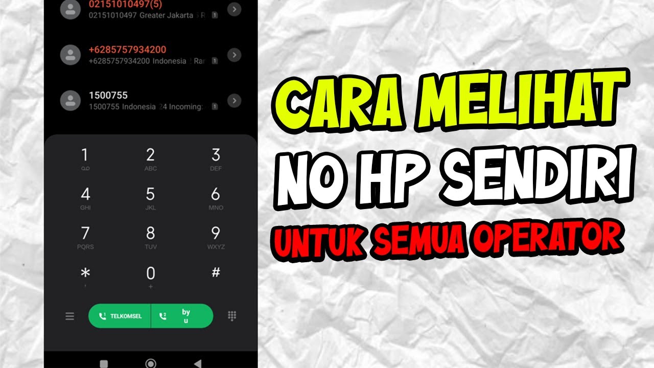 Cara Melihat No HP Telkomsel, Indosat, XL - YouTube