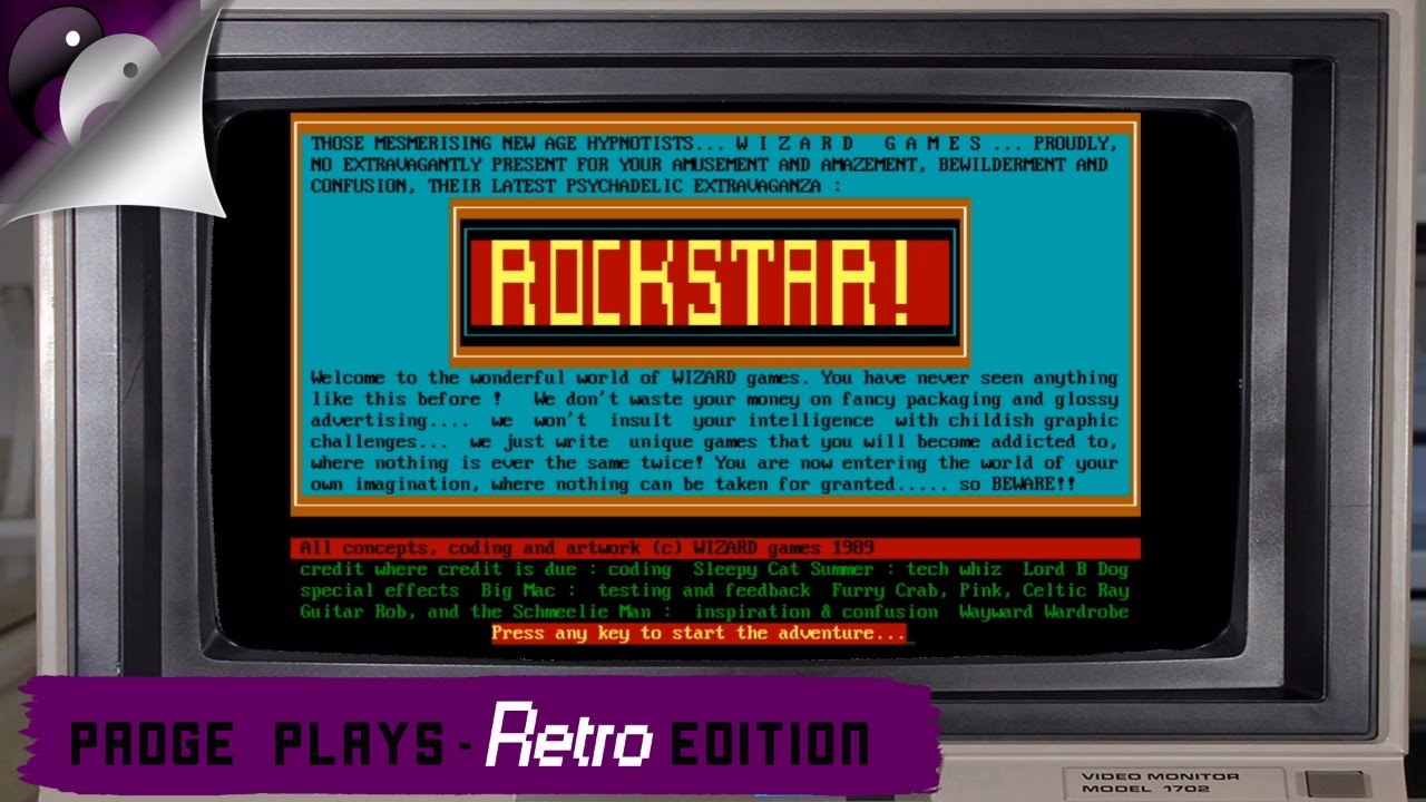 Padge Plays! Retro Edition - Rockstar! (1989 -Wizard Games) - Rock Star ...
