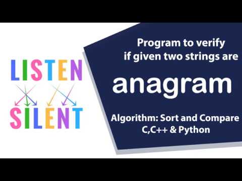 Program to verify if given two strings are Anagram or Not. - YouTube