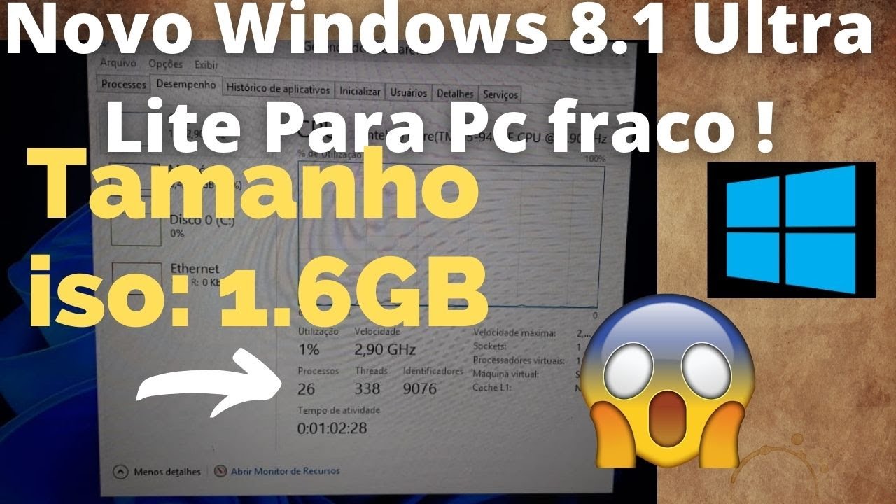 Windows 8.1 Ultra Lite Clean.Os lite v2 Para Pc Super Fraco 2022 | 2GB ...