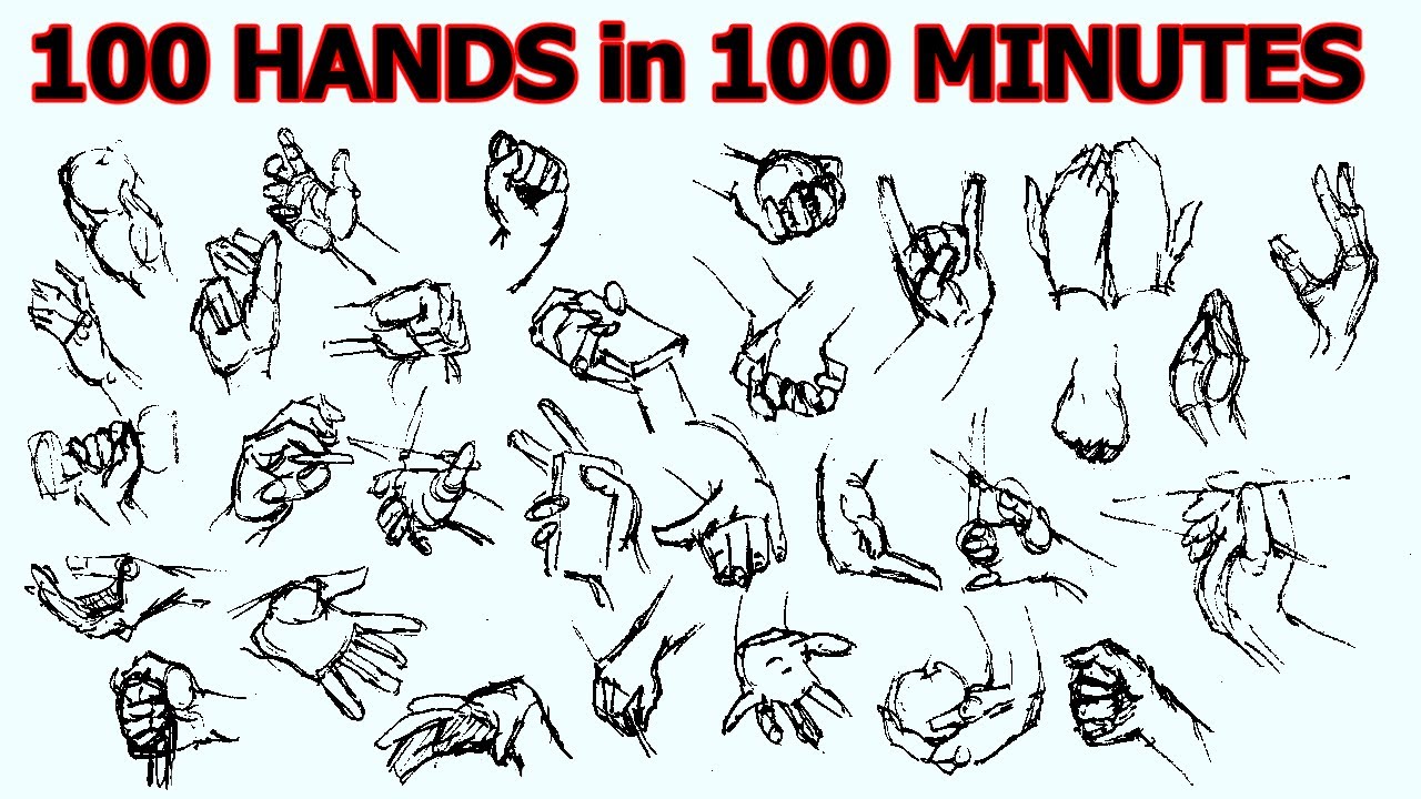 Draw Along: 100 Hands Challenge - YouTube