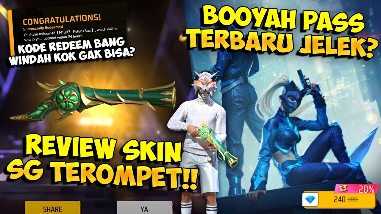 AKHIRNYA RILIS JUGA!! Review Skin Sg2 Terompet & Booyah Pass Season 16 ...