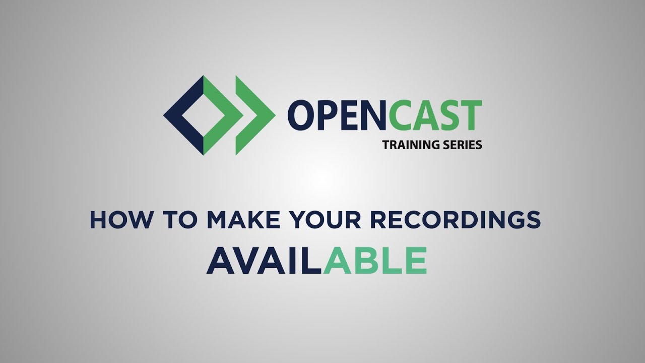 5. How to make Opencast Recording available to students - YouTube