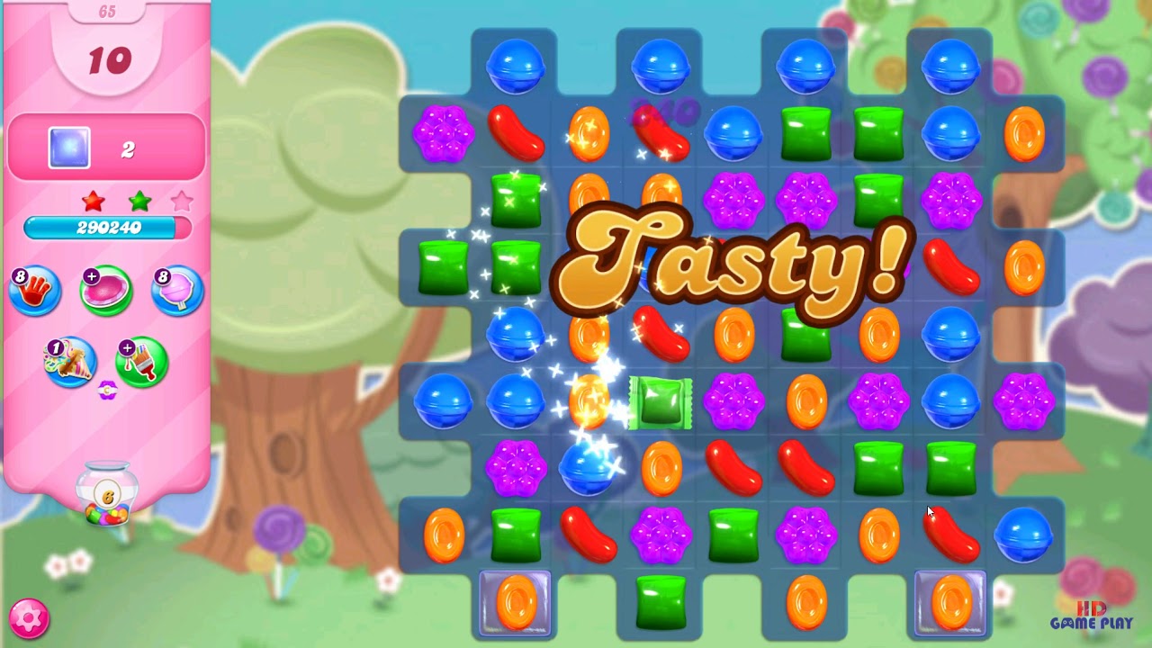 Candy Crush Saga Level 65 Expert 3 Stars 3 Mega Candies Combo Clearing ...
