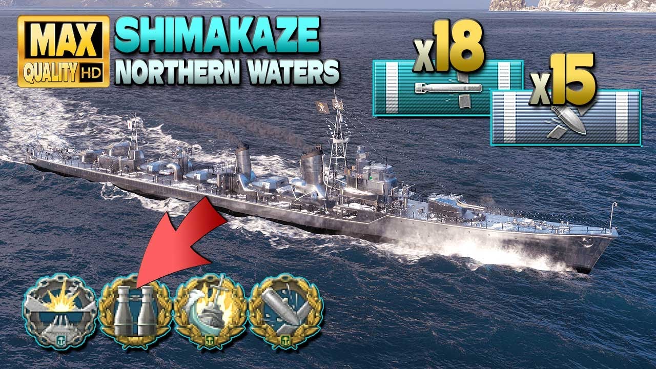 Destroyer Shimakaze in Arms race on map Northern Waters - World of ...