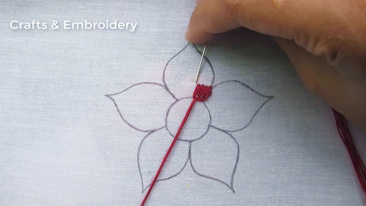 Hand Embroidery Stitches, Latest Flower Embroidery Tutorial - YouTube