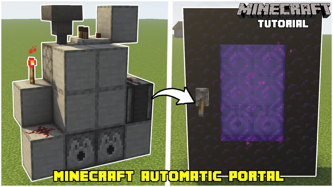 AÇILIR KAPANIR PORTAL! Minecraft Otomatik Portal Nasıl Yapılır l ...