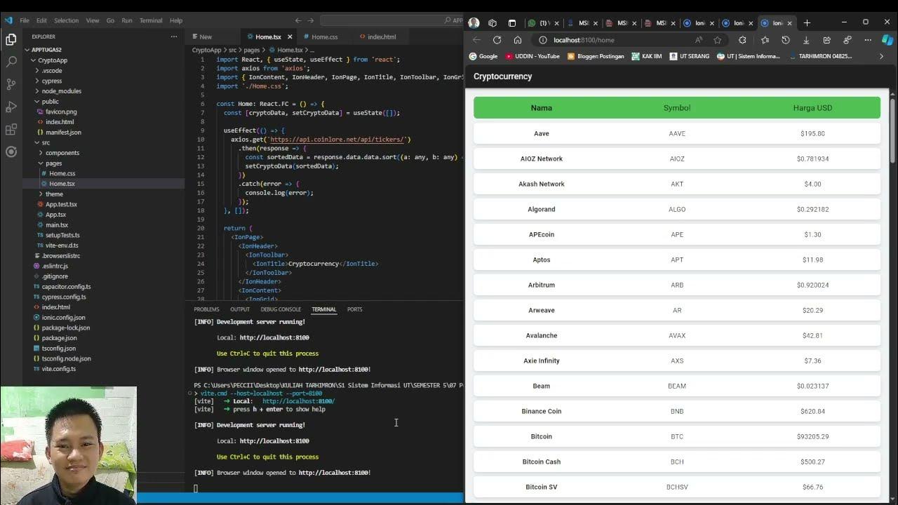 Tugas 2 Pemrograman Berbasis Piranti Bergerak MSIM4401 - Aplikasi Cryptocurrency Ionic Framework ...