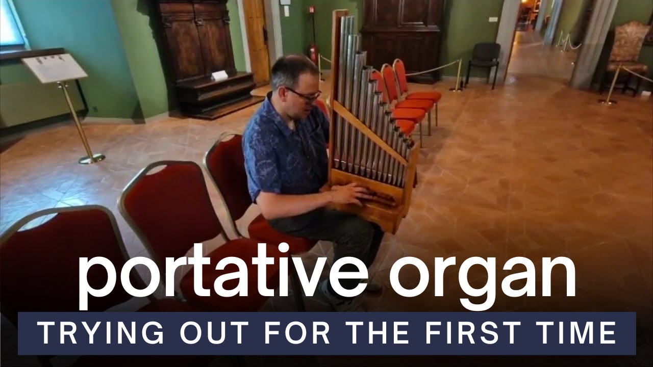 Trying out a portative organ for the first time - YouTube