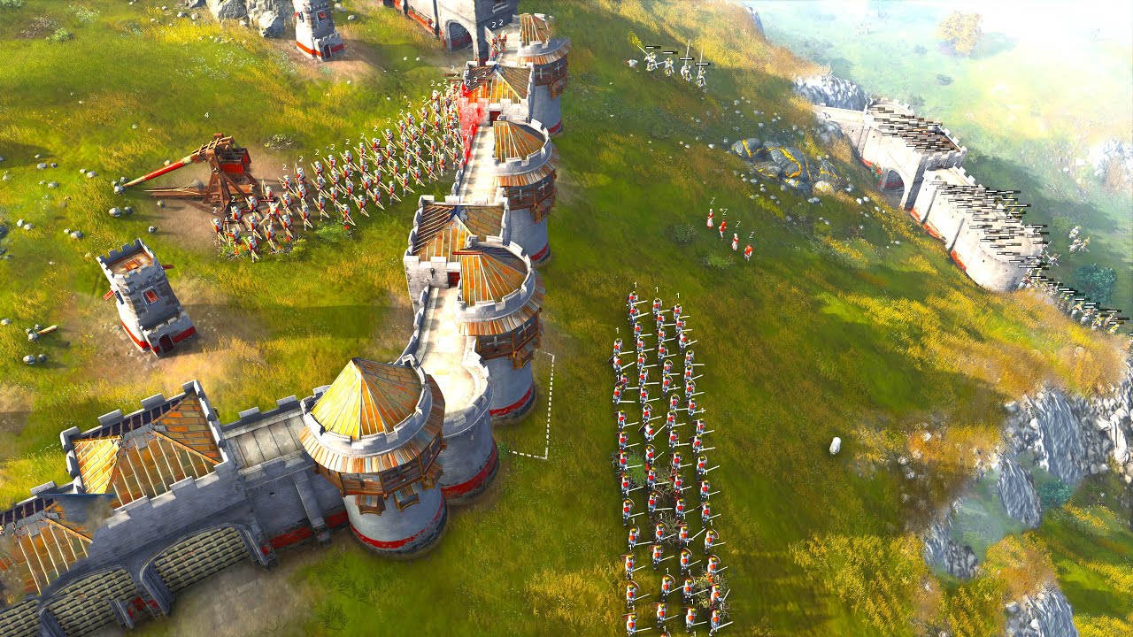 MASSIVE CASTLE UNDER SIEGE - Age of Empires 4 Gameplay - YouTube