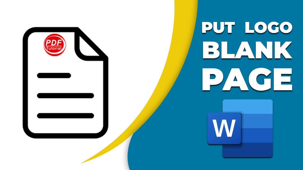 How to put a logo on a blank page in word - YouTube