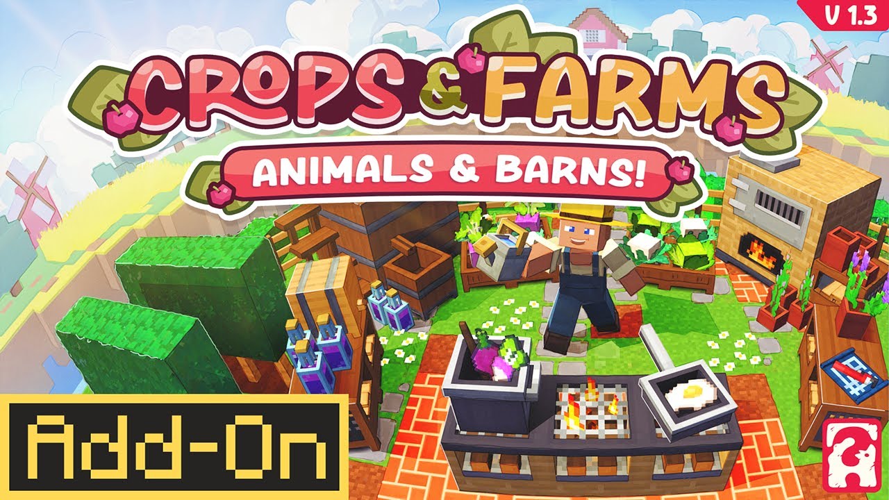 CROPS & FARMS 1.3 ADDON: The Animals & Barns Update for Minecraft Bedrock Survival - YouTube