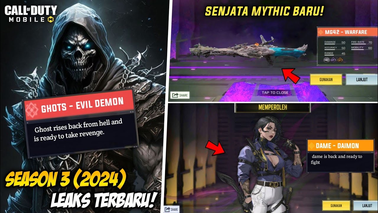 Season 3 (2024) 2 senjata baru + senjata mythic & karakter mythic baru ...