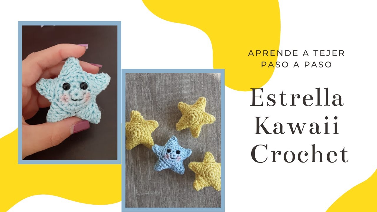 ESTRELLA KAWAII A CROCHET / LLAVERO ESTRELLA TEJIDA - YouTube