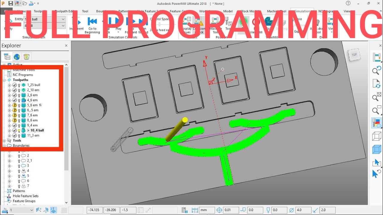 FULL PROGRAMMING IN POWER MILL - YouTube
