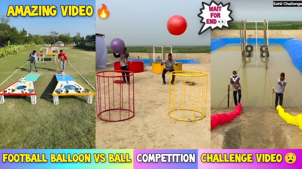 Football Balloon vs Ball Competition Challenge Video 😧 || AMAZING 🔥 ...