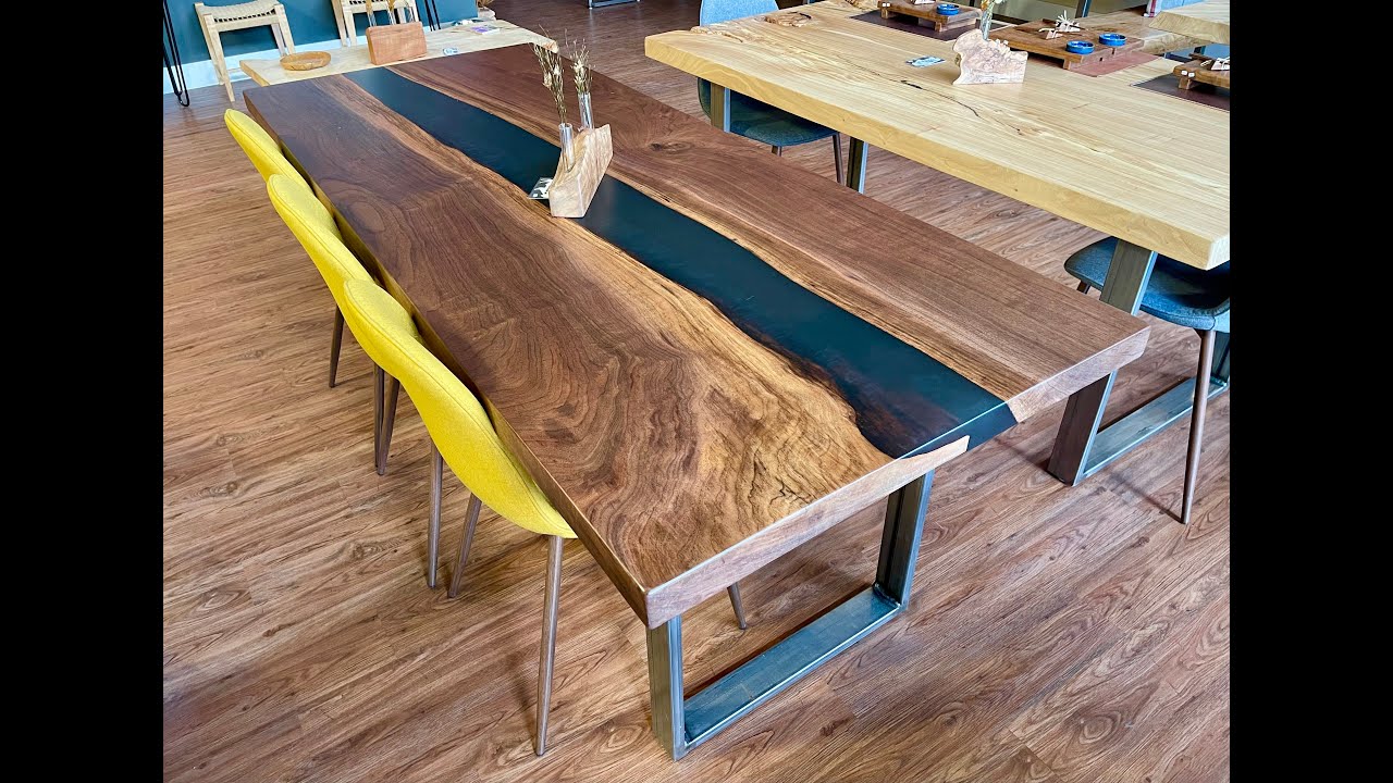 Black Walnut "River" 7 Foot Dining Table Handcrafted by Natural ...